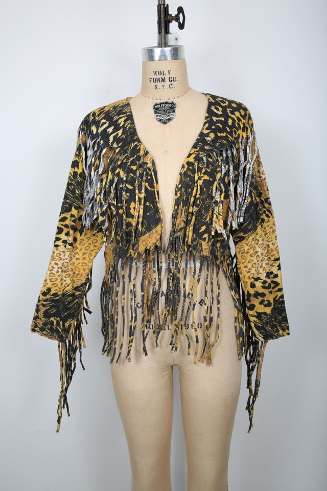 Vintage Leopard Print Fringe Crop Jacket Selected by Love Rocks Vintage ...