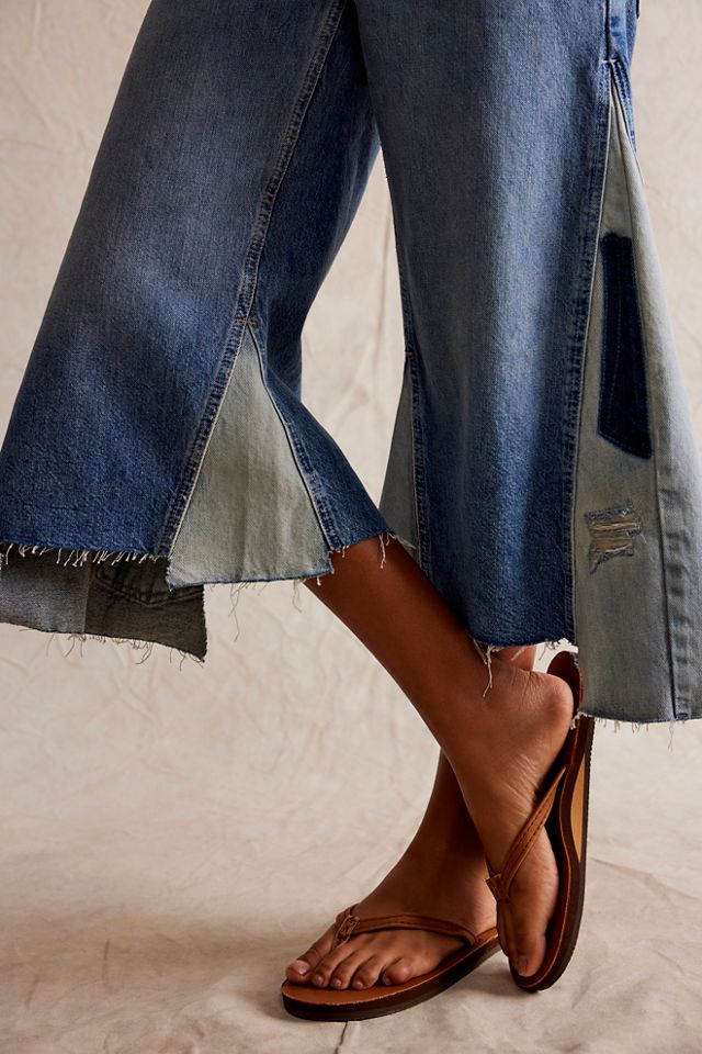We The Free Ripple Wide-Leg Pieced Cropped Jeans | Free People