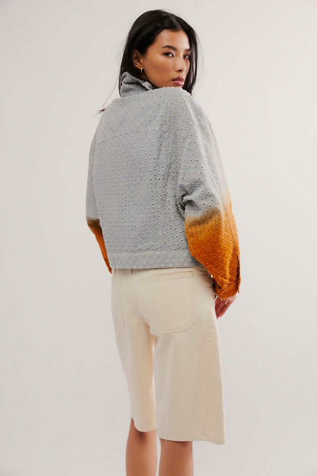 KSENIASCHNAIDER Perforated Denim Jacket | Free People UK