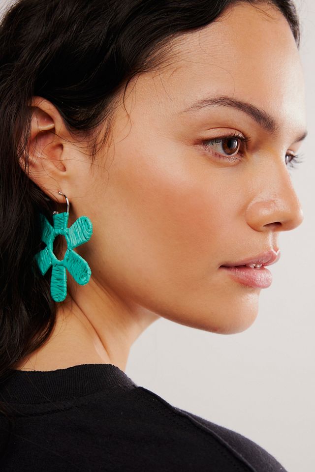 Wendy Woven Flower Hoops | Free People