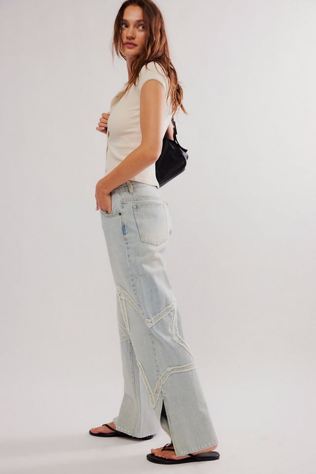 OneTeaspoon Star Straight-Leg Mid-Rise Jeans | Free People