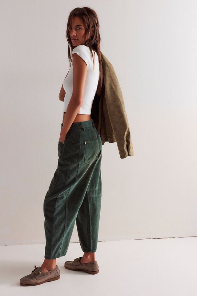 We The Free Good Luck Mid-Rise Cord Barrel Jeans | Free People