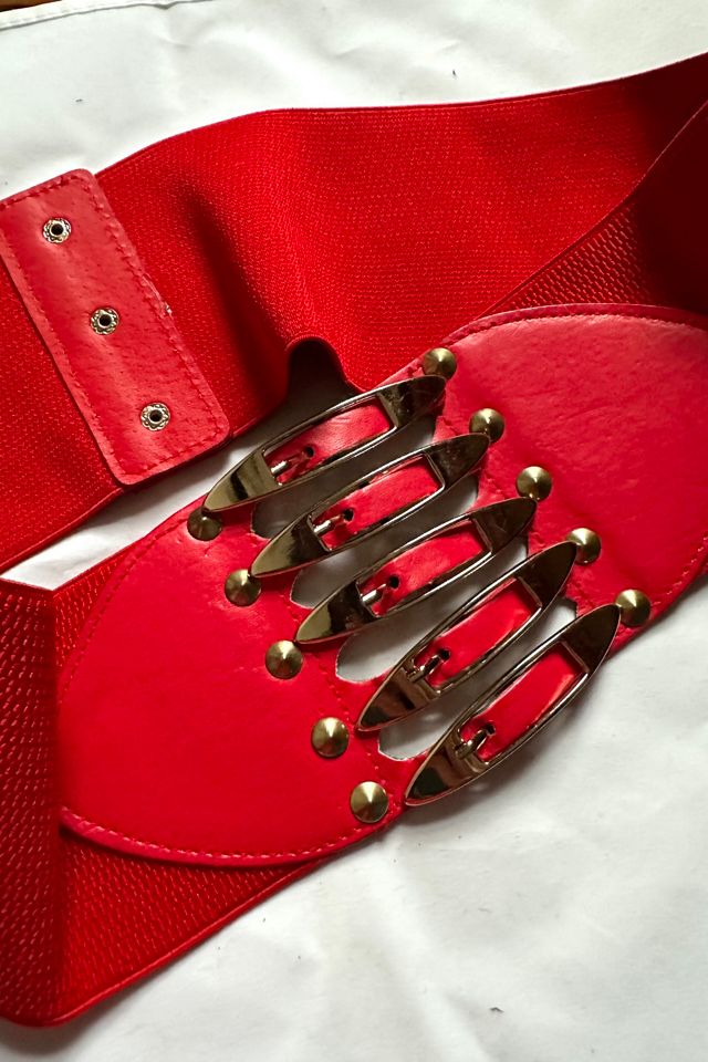 1980s Red Wide Fetish Belt Selected by Cherry | Free People