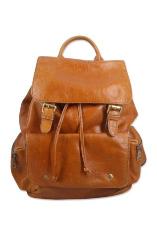 1990s Caramel Leather Roomy Backpack Selected By Ritual Vintage | Free ...