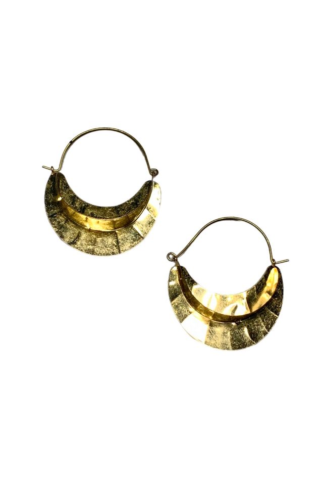 1990s Vintage XLarge Crescent Hoop Earrings Selected by Lux Revival ...