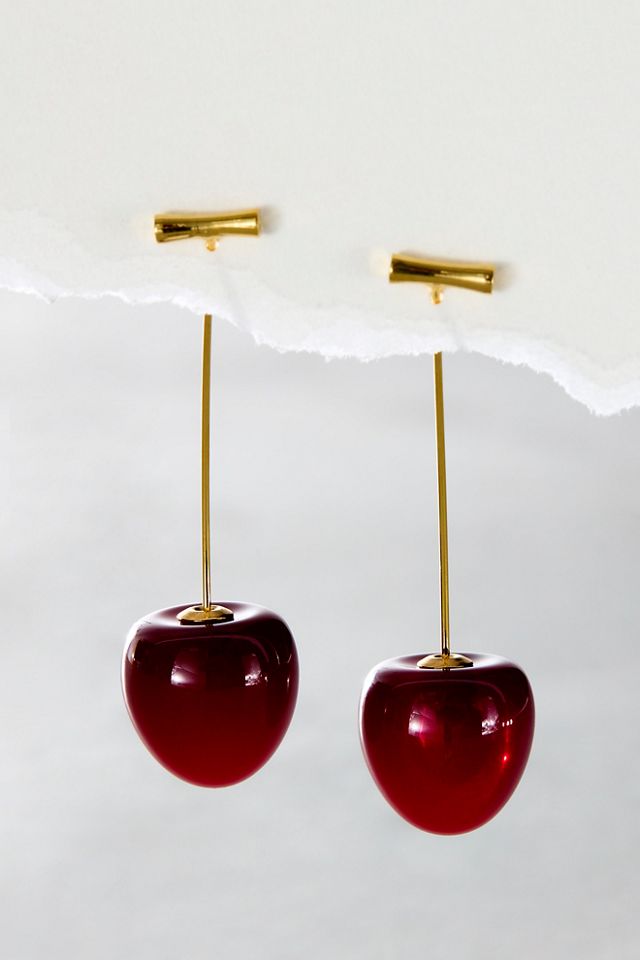 Cherry stem earrings store