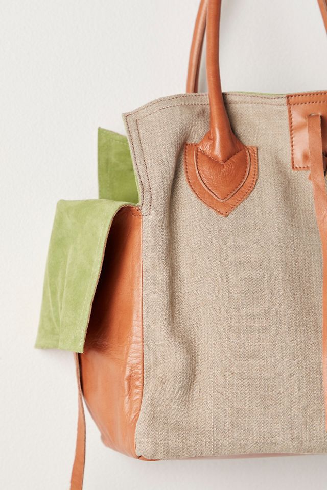 Lin And Leather Tote | Free People