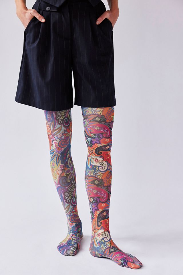 Retro Floral Tights | Free People UK