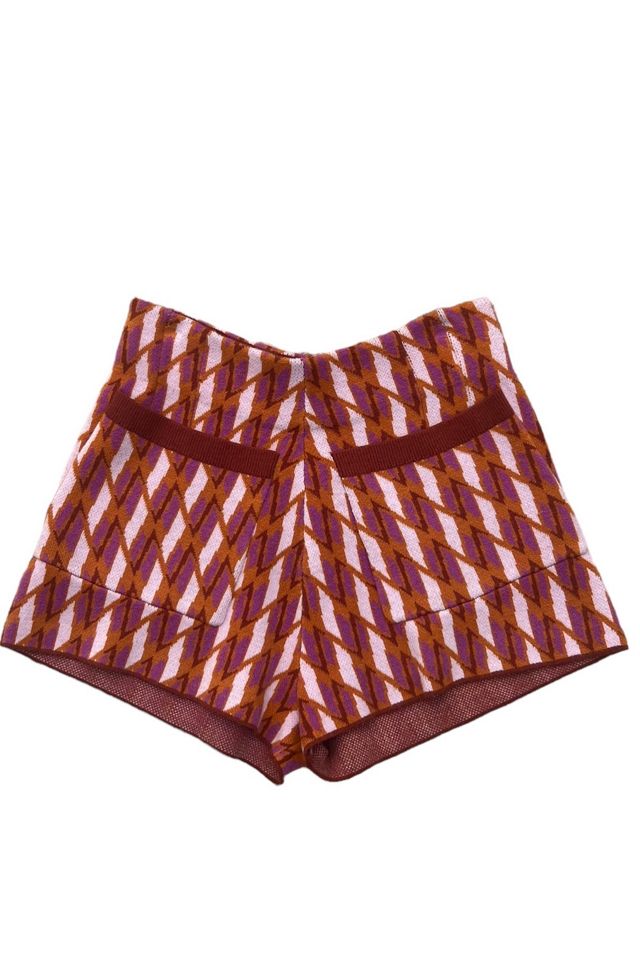 Y2K Geometric Pattern Knit Hot Pants Selected by Personal Choice | Free ...