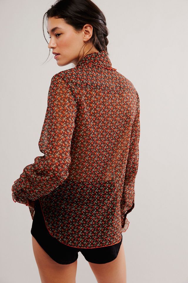 Anna Sui English Rose Ruffle Blouse | Free People