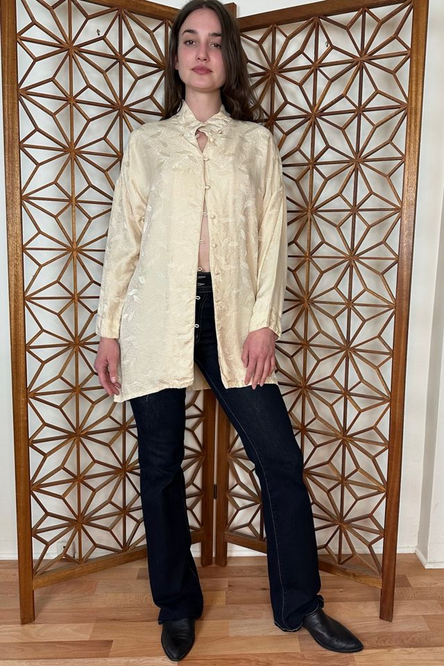 Vintage Long Silk Jacquard Tunic Blouse Selected by Picky Jane | Free ...