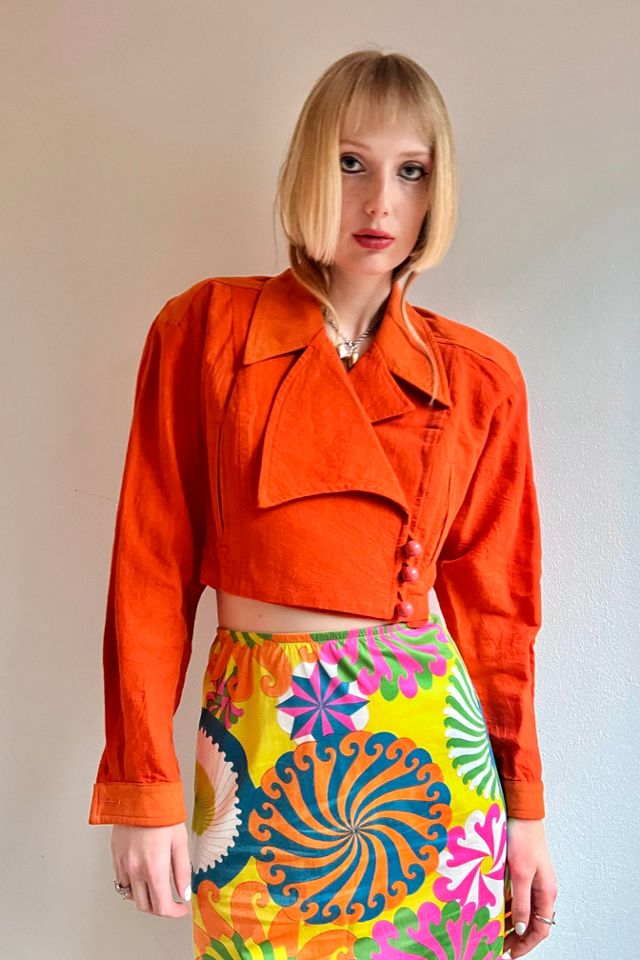 80s Vintage Sexy Cropped Tiger Orange Jacket Selected by Gypsy Nation ...