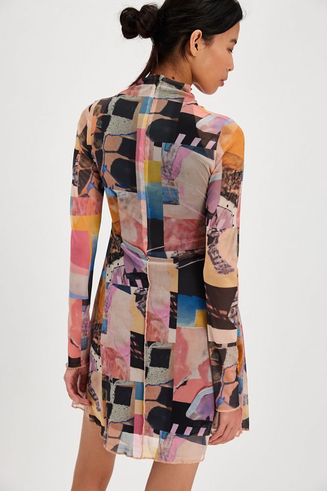 Saemdi Mesh Photo Collage Mini Dress | Free People