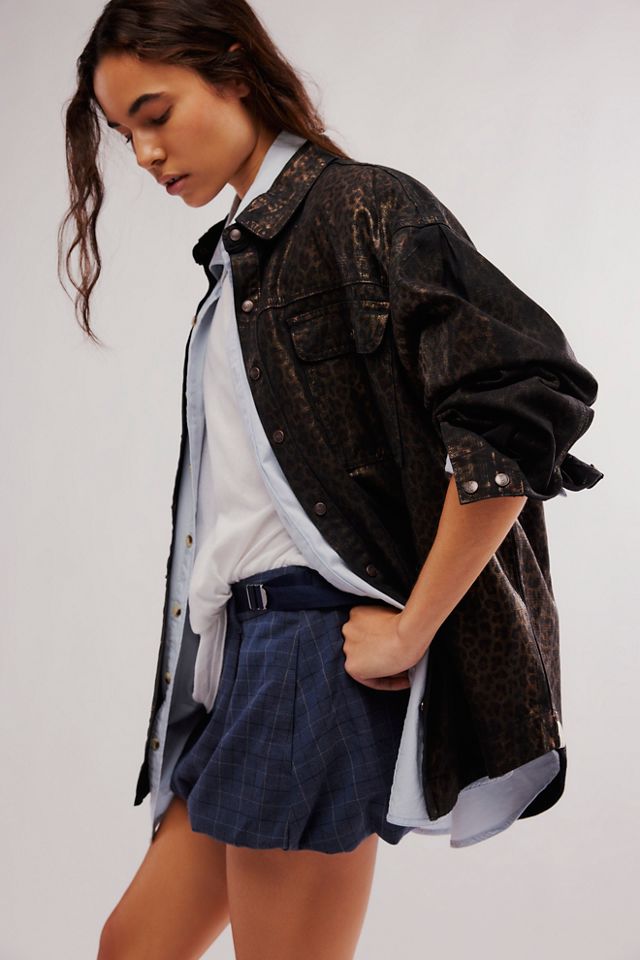 OneTeaspoon Night Animal Longline Denim Shirt | Free People