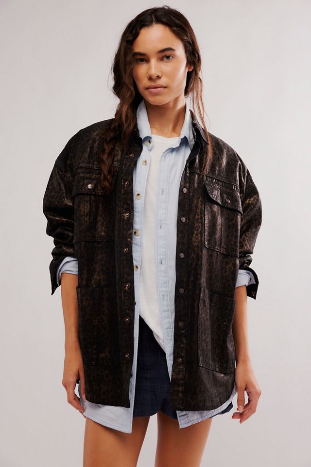 OneTeaspoon Night Animal Longline Denim Shirt | Free People