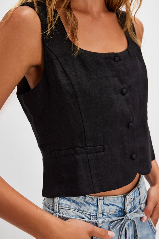 Sophia Linen Vest | Free People