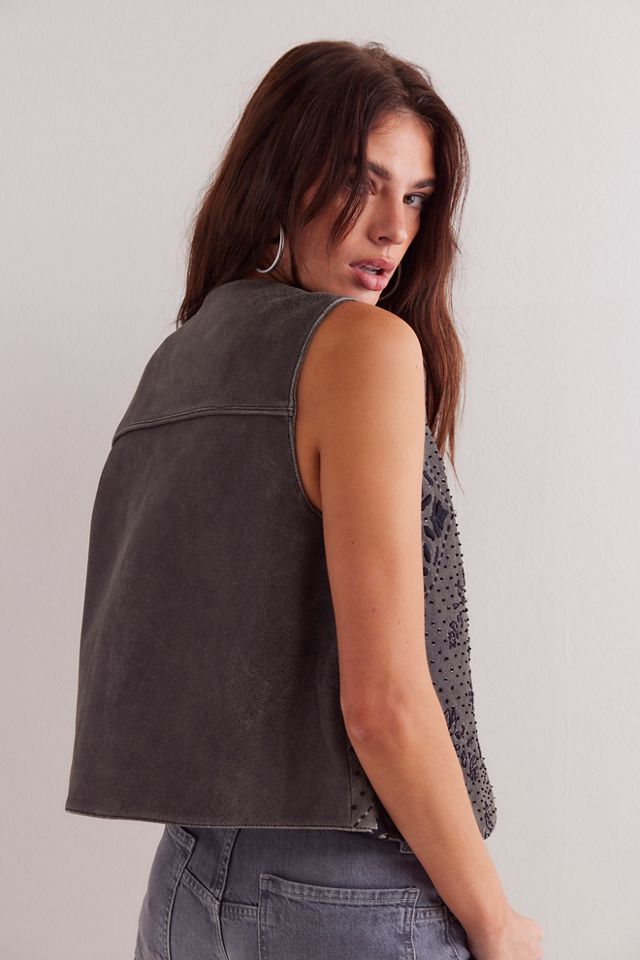 We The Free Star-Studded Leather Vest | Free People