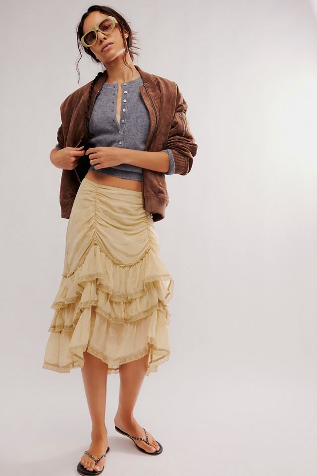 Calliope Ruffle Midi Skirt | Free People