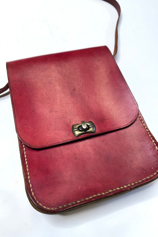 Vintage 1970s Red Leather Satchel Bag Selected by Cherry | Free People