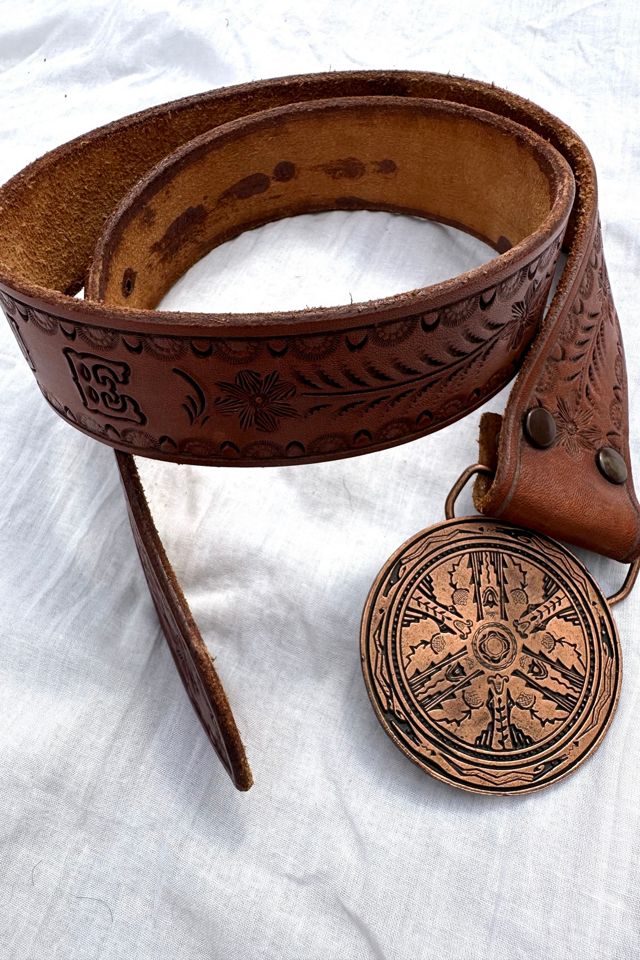 Vintage Tooled Leather "Sue" Belt with Buckle Selected by Grievous ...