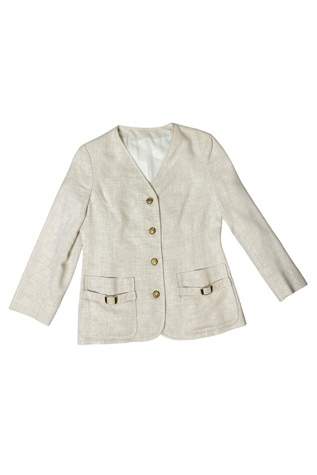Vintage Beige Linen Jacket With Gold Buttons Selected By Ankh By ...