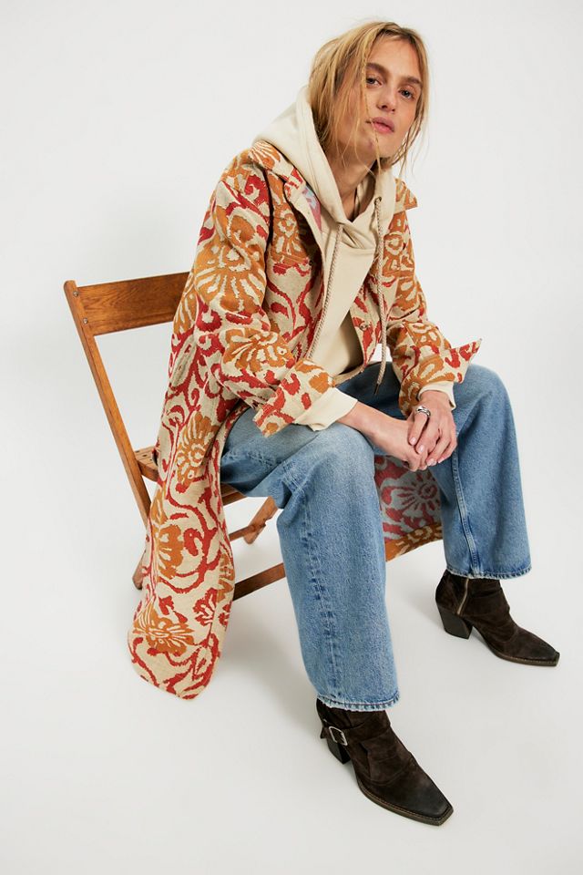 We The Free Brick Lane Jacquard Maxi Shirt Jacket | Free People