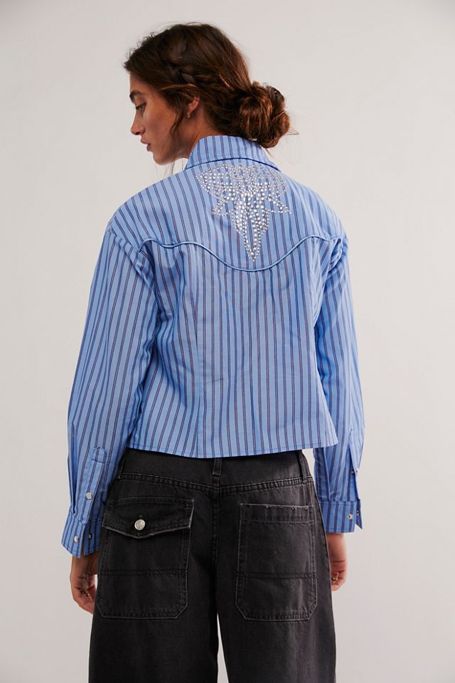 Understated Leather Embellished Button Down | Free People