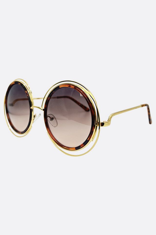 Giant Vintage Aura Oversized Round Sunglasses Free People