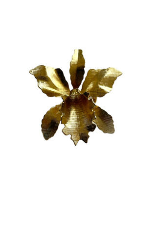 Vintage Gold Orchid Flower Pin/Brooch Selected By Ankh By Racquel ...
