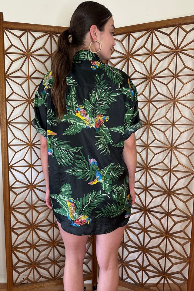 Silk Oversized Flowy Tropical Print Shirt Selected by Picky Jane | Free ...