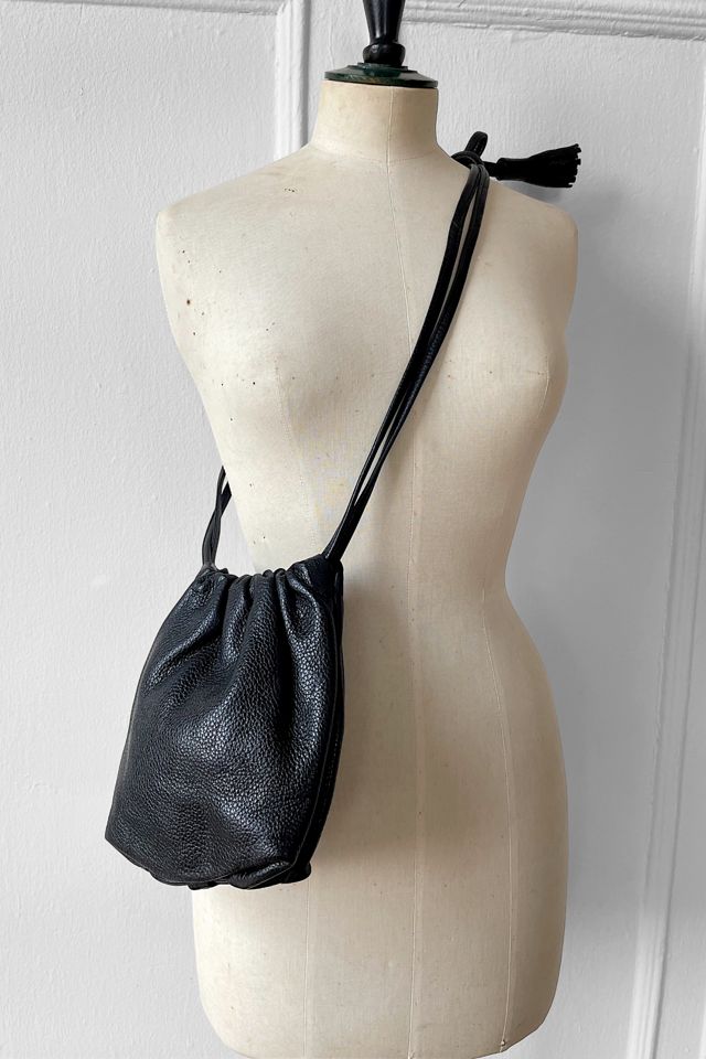 90s Pebbled Leather Drawstring Cross-Body Bag Selected by MARMALADE ...
