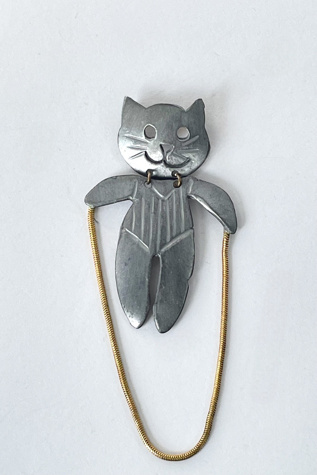Vintage Jump-Rope Cat Pin Selected by MARMALADE | Free People