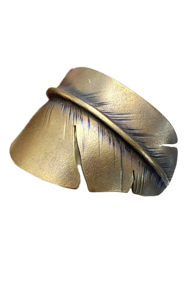 Vintage Brass Feather Cuff Bracelet Selected by Lux Revival | Free People