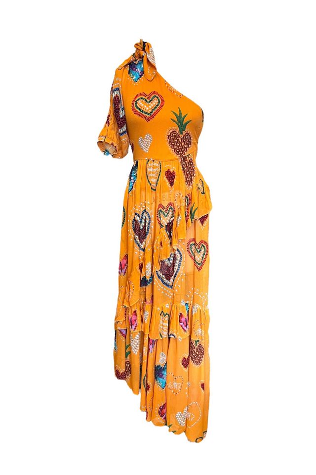 Farm Rio Ruffled One Shoulder Maxi Dress Selected by Personal Choice ...