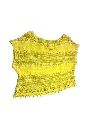 Vintage Yellow Mesh Top Selected By Ankh By Racquel | Free People