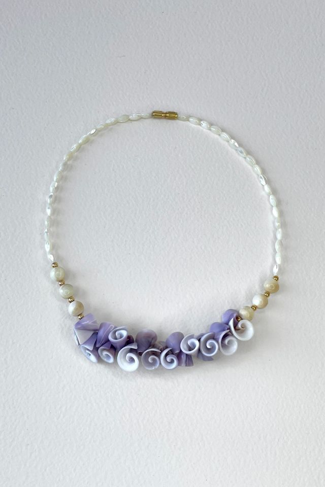Vintage 80s Lavender Shell Collar Selected by MARMALADE | Free People
