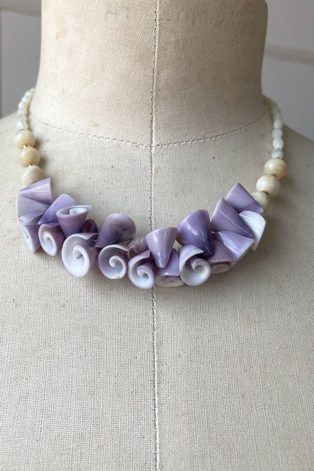 Vintage 80s Lavender Shell Collar Selected by MARMALADE | Free People