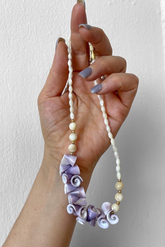 Vintage 80s Lavender Shell Collar Selected by MARMALADE | Free People