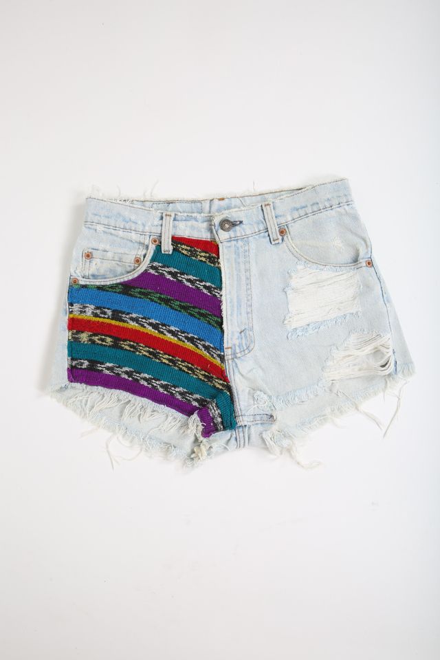 Levis Upcycled Distressed Cutoff Denim Short Shorts Selected by Love ...