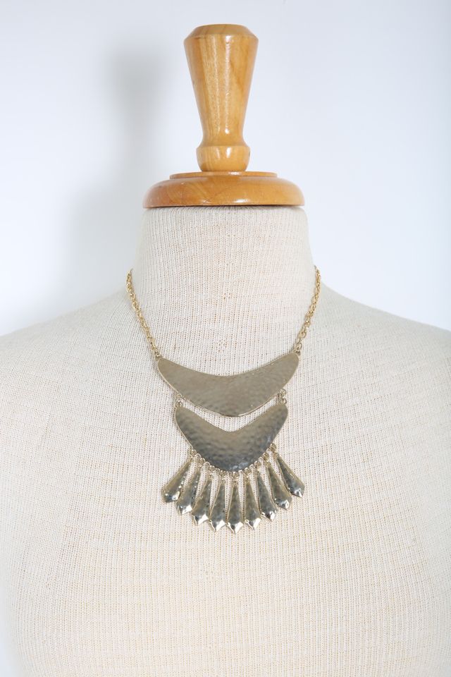 Y2K Gold Metal Pendant Necklace Selected by Love Rocks Vintage | Free ...