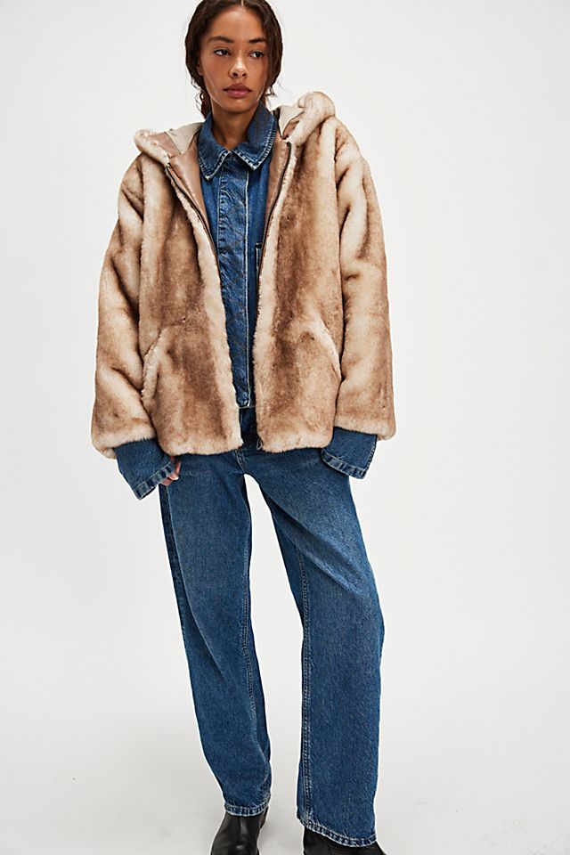 Hannah Hooded Fur Coat | Free People Hannah Hooded Fur Coat | Free People