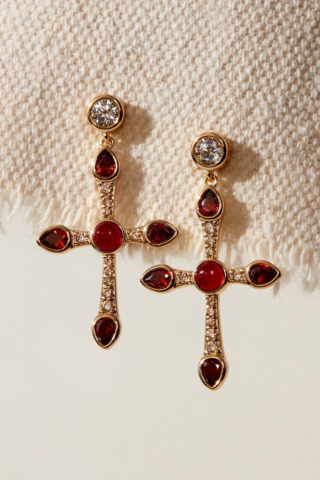 Joy Dravecky Camille Cross Earrings | Free People