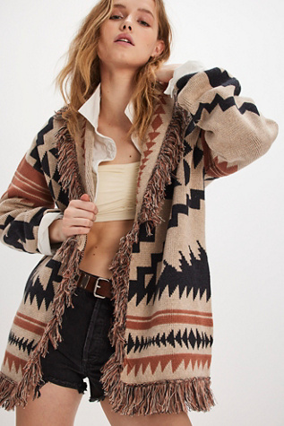Cardigan Pendleton à franges graphiques | Free People FR