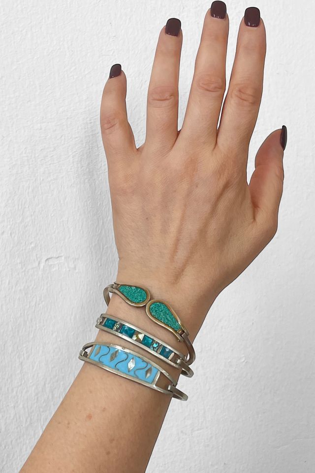 Stack of 3 Vintage Shell and Enamel Inlay Bracelets Selected by ...