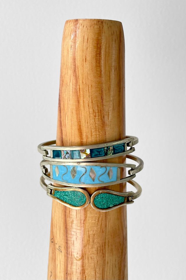 Stack of 3 Vintage Shell and Enamel Inlay Bracelets Selected by ...