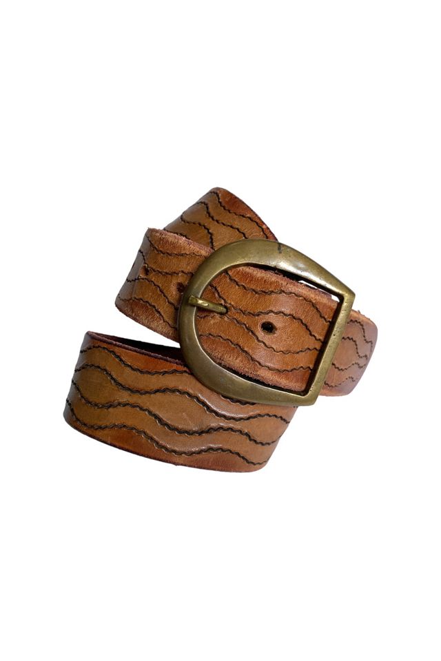 Vintage 1970s Handmade Leather Waves Belt Selected by SharpLilTeeth ...