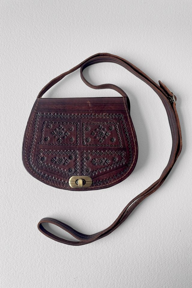 Vintage Tooled Leather Toggle CrossBody Bag Selected by MARMALADE ...