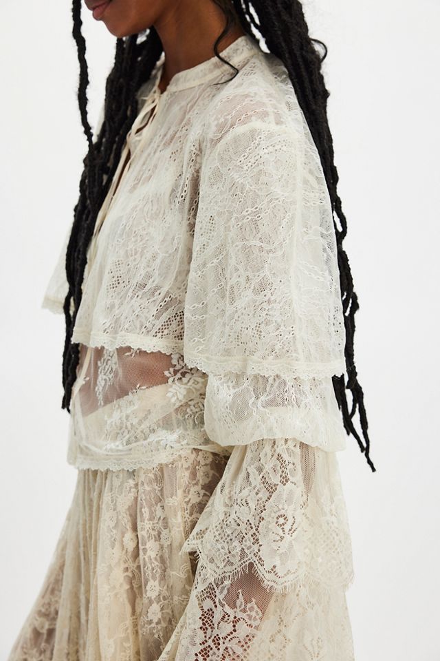 Nigel Preston Lace Cape Shirt | Free People UK