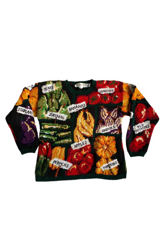 Vintage 1990s Hand Knit Fruit Sweater | Free People