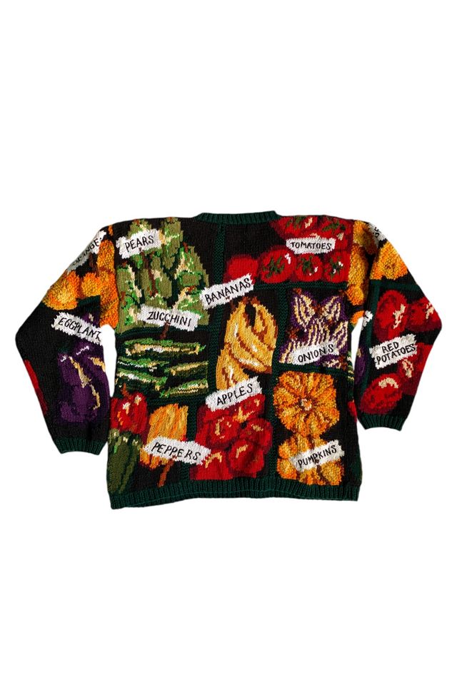 Vintage 1990s Hand Knit Fruit Sweater | Free People